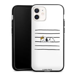 DeinDesign iPhone 12 Handy Silikon H&uuml;lle Case schwarz Handyh&uuml;lle Snoopy Dog Peanuts