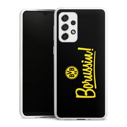 DeinDesign Galaxy A33 5G Handy Silikon H&uuml;lle Case wei&szlig; Handyh&uuml;lle Borussia Dortmund Soccer Bvb Silikon Case