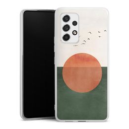 DeinDesign Galaxy A53 5G Handy Silikon H&uuml;lle Case transparent Handyh&uuml;lle Sunset Bird Sunshine Silikon Case