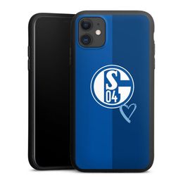 DeinDesign iPhone 11 Handy Premium Silikon H&uuml;lle Handyh&uuml;lle schwarz Case Heart Schalke 04 Fc Schalke 04 Silikon Premium Case