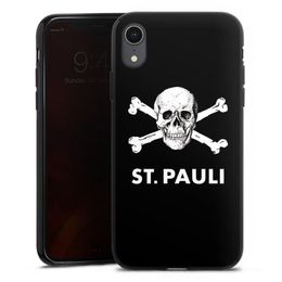 DeinDesign iPhone Xr Handy Silikon H&uuml;lle Case schwarz Handyh&uuml;lle Totenkopf Fc St. Pauli Official Licensed Product