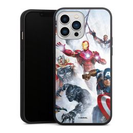 DeinDesign iPhone 13 Pro Max Handy Premium Silikon H&uuml;lle Handyh&uuml;lle schwarz Case Marvel Avengers Official Licensed Product Silikon Premium Case