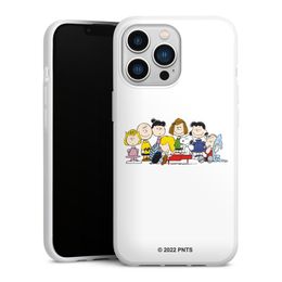 DeinDesign iPhone 13 Pro Handy Silikon H&uuml;lle Case wei&szlig; Handyh&uuml;lle Peanuts Kindheit Merchandise Silikon Case