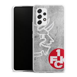 DeinDesign Galaxy A53 5G Handy Silikon H&uuml;lle Case wei&szlig; Handyh&uuml;lle 1. Fc Kaiserslautern Devil 1. Fck Silikon Case