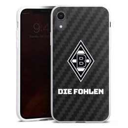 DeinDesign iPhone Xr Handy Silikon H&uuml;lle Case wei&szlig; Handyh&uuml;lle Borussia M&ouml;nchengladbach Carbon Gladbach Silikon Case