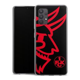 DeinDesign Galaxy A32 4G Handy Silikon H&uuml;lle Case transparent Handyh&uuml;lle 1. Fc Kaiserslautern Logo Official Licensed Product Silikon Case