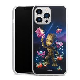 DeinDesign iPhone 13 Pro Handy Silikon H&uuml;lle Case wei&szlig; Handyh&uuml;lle Baby Groot Marvel Guardians Of The Galaxy Silikon Case