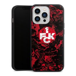 DeinDesign iPhone 13 Pro Handy Premium Silikon H&uuml;lle Handyh&uuml;lle schwarz Case 1. Fc Kaiserslautern 1. Fck Logo Silikon Premium Case