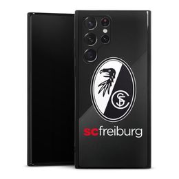 DeinDesign Galaxy S22 Ultra Handy Silikon H&uuml;lle Case schwarz Handyh&uuml;lle Sc Freiburg Lettering Logo