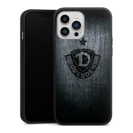 DeinDesign iPhone 13 Pro Max Handy Premium Silikon H&uuml;lle Handyh&uuml;lle schwarz Case Sg Dynamo Dresden Official Licensed Product Vintage Silikon Premium Case