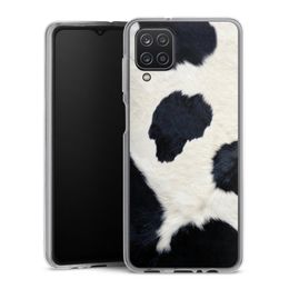 DeinDesign Galaxy A12 Handy Silikon H&uuml;lle Case transparent Handyh&uuml;lle Animal Print Animal Look Cow Skin Silikon Case