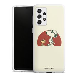 DeinDesign Galaxy A33 5G Handy Silikon H&uuml;lle Case wei&szlig; Handyh&uuml;lle Kindheit Snoopy Official Licensed Product Silikon Case