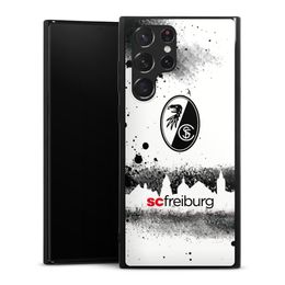 DeinDesign Galaxy S22 Ultra Handy Silikon H&uuml;lle Case schwarz Handyh&uuml;lle Skyline Sc Freiburg Logo