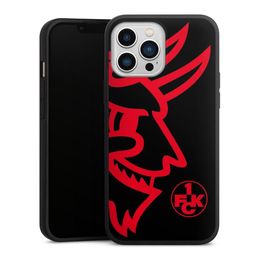 DeinDesign iPhone 13 Pro Max Handy Premium Silikon H&uuml;lle Handyh&uuml;lle schwarz Case 1. Fc Kaiserslautern Logo Official Licensed Product Silikon Premium Case