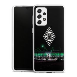DeinDesign Galaxy A33 5G Handy Silikon H&uuml;lle Case wei&szlig; Handyh&uuml;lle Borussia M&ouml;nchengladbach Stadium Official Licensed Product Silikon Case