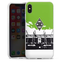 DeinDesign iPhone Xs Max Handy Silikon H&uuml;lle Case transparent Handyh&uuml;lle Merchandise Borussia M&ouml;nchengladbach Stadium Silikon Case