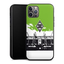 DeinDesign iPhone 12 Pro Handy Silikon H&uuml;lle Case schwarz Handyh&uuml;lle Borussia M&ouml;nchengladbach Merchandise Stadium