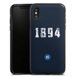 DeinDesign iPhone X Handy Silikon H&uuml;lle Case schwarz Handyh&uuml;lle Karlsruher Sc Ksc Bundesliga