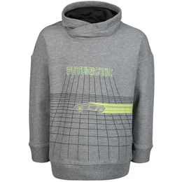 Sanetta - Kapuzen-Sweatshirt FUTURISTIC in grey, Gr.104