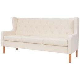 MAISONCHIC 3-Sitzer-Sofa Loungesofa Couch Modern Stoff Cremeweiß DE34065
