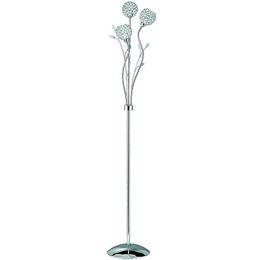 Bellis - 3 Licht Stehlampe Blumen Design Chrom und Glas, G9 - Searchlight