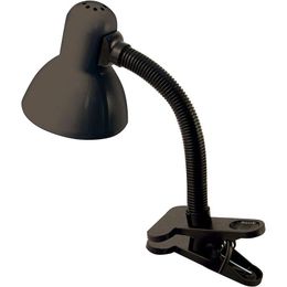 VELAMP - Schwarze Tischlampe mit Clip E27 Sockel Charleston Modell