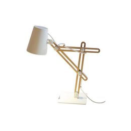 Inspired Mantra - Looker - Tisch Task Lampe 1 Licht E27, Matt Weiß, Buche