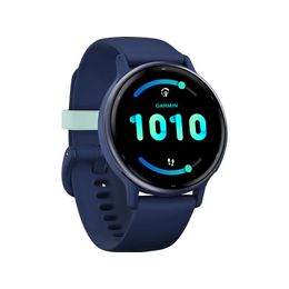 Garmin VIVOACTIVE® 5 MUSIC Smartwatch faserverstärktes Polymer Silikon, 20mm, Kapitänsblau/Blau Metallic