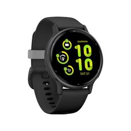 Garmin VIVOACTIVE® 5 MUSIC Smartwatch faserverstärktes Polymer Silikon, 20mm, Schwarz/Schiefergrau