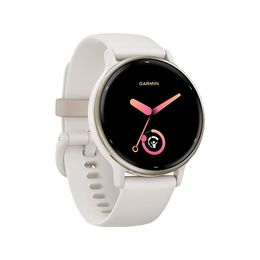 Garmin VIVOACTIVE® 5 MUSIC Smartwatch faserverstärktes Polymer Silikon, 20mm, Elfenbein/Cremegold