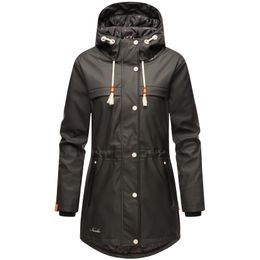 Navahoo Damen modischer Regen Jacke Outdoor Regenmantel Regenparka Wasserdicht Gefüttert Rainy Forest