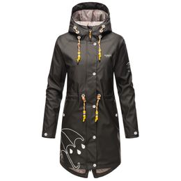 Navahoo Damen Funktions Jacke Regen Mantel Outdoor Parka Wasserdicht mit Kapuze Dancing Umbrella