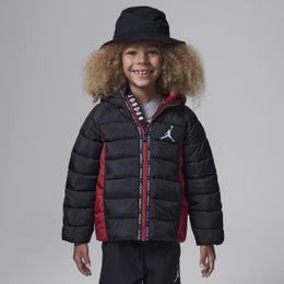 Jordan schwere Puffer-Jacke mit Kapuze für jüngere Kinder - Schwarz