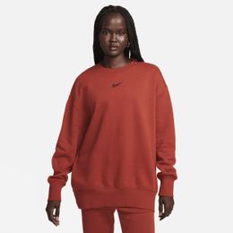 Nike Sportswear Phoenix Fleece Oversize-Damen-Sweatshirt mit Rundhalsausschnitt - Orange
