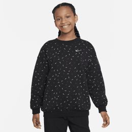 Nike Sportswear Club Fleece extragroßes Sweatshirt für ältere Kinder (Mädchen) - Schwarz