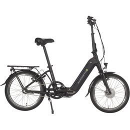 SAXONETTE E-Bike Compact Comfort Plus, 3 Gang, Nabenschaltung, Frontmotor, 360 Wh Akku, (mit Akku-Ladegerät), E-Bike Klapprad, faltbar, schwarz
