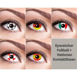 Eyecatcher Farblinsen Farbige Flaggen Kontaktlinsen verschiedene Nationen