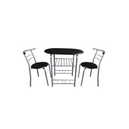 HTI-Living Küchentisch Tischgruppe Schwarz Merit (Set