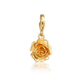NENALINA Charm-Einhänger Anhänger Rose Blume Floral Blüte 925 Silber