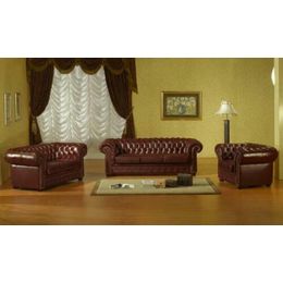 JVmoebel Wohnzimmer-Set Sofagarnitur Polster Set Couch 3+2+1 Garnitur Antik 100% Leder Sofort