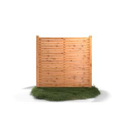 Mega-Holz Sichtschutzelement Sichtschutzzaun- Set Rhombus Kiefer Farbton Pinie