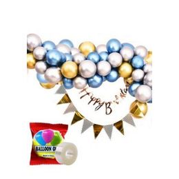 Montegoni Aufblasbares Partyzubehör Geburtstag Ballonbogen Kit Chrom Metallic Ballon