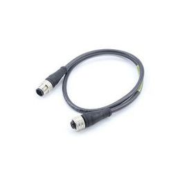 Molex Micro-Change (M12) Double-Ended Cordset 4 Poles Male (Straight) to Female (Straight) 0.34mm&sup2; Black PVC Cable 0.6m - 1200070472