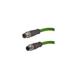 Molex Micro-Change (M12) Double-Ended Cordset 4 Poles Male (Straight) to Male (Straight) Green TPU WSOR 22 AWG 2m - 1201088305