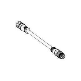 Molex Micro-Change (M12) Double-Ended Cordset 4 Poles Male (Straight) to Female (Straight) 0.34mm&sup2; Black PVC Cable 5m - 1200060049