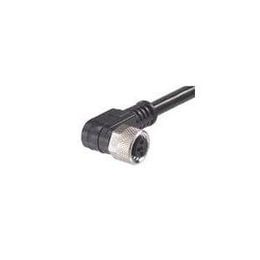 Molex Nano-Change (M8) Single-Ended Cordset with Knurled Hexnut 4 Poles Female (90&deg;) to Pigtail 24 AWG Black TPU WSOR 2m - 1200868672
