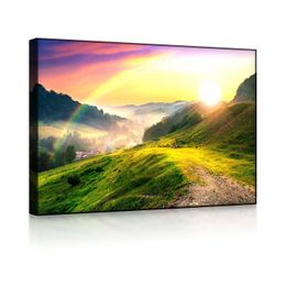 lightbox-multicolor LED-Bild Französische Berglandschaft beim Sonnenuntergang front lighted 60x40cm