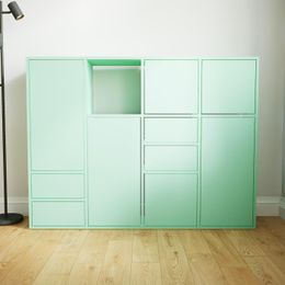 MYCS Highboard Mint - Highboard: Schubladen in Mint & Türen in Mint - Hochwertige Materialien - 156 x 118 x 34 cm, Selbst designen
