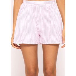 SASSYCLASSY Shorts Musselin Sommer Hose Damen Kurz mit Streifen 100 % Baumwolle (Musselin)