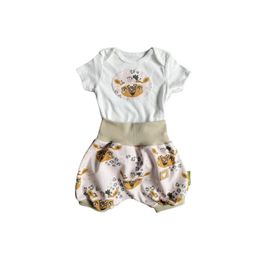 kennydoo Body & Shorts Kinder- Baby Set "Rehlein" taupe/weiß (2 teilig) mit niedlichem Design